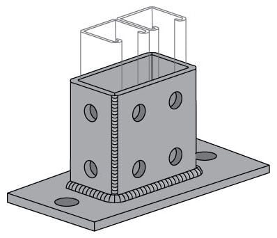 Power-Strut PS 2064, Channel Post Base, Ps 2064 Double Column Post Base ...