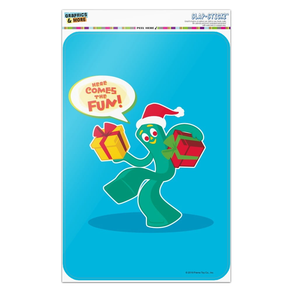 Gumby In Santa Hat With Gifts Here Comes The Fun Home Business Office ...