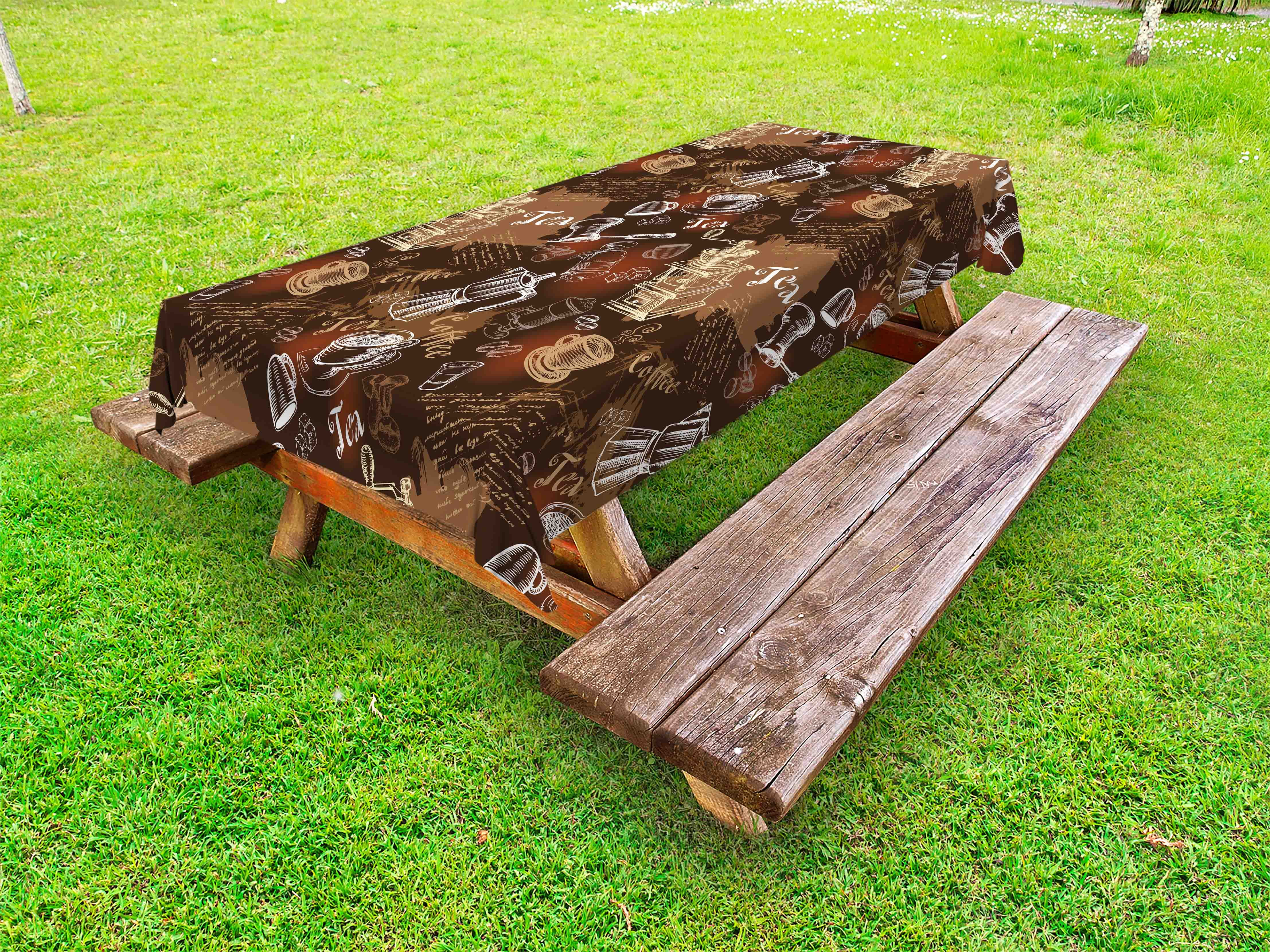 Modern Outdoor Tablecloth, Coffee Culture Theme with Italian Espresso ...