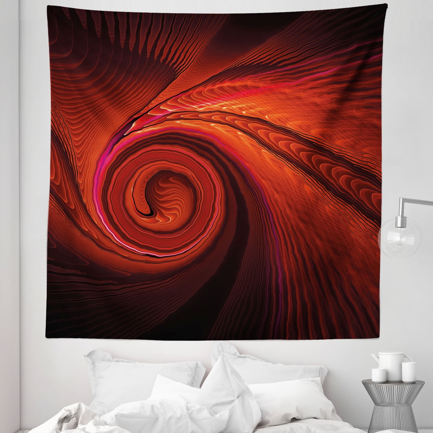 Spires Tapestry, Spooky Spiral Form in Darkness with Digital Effects ...