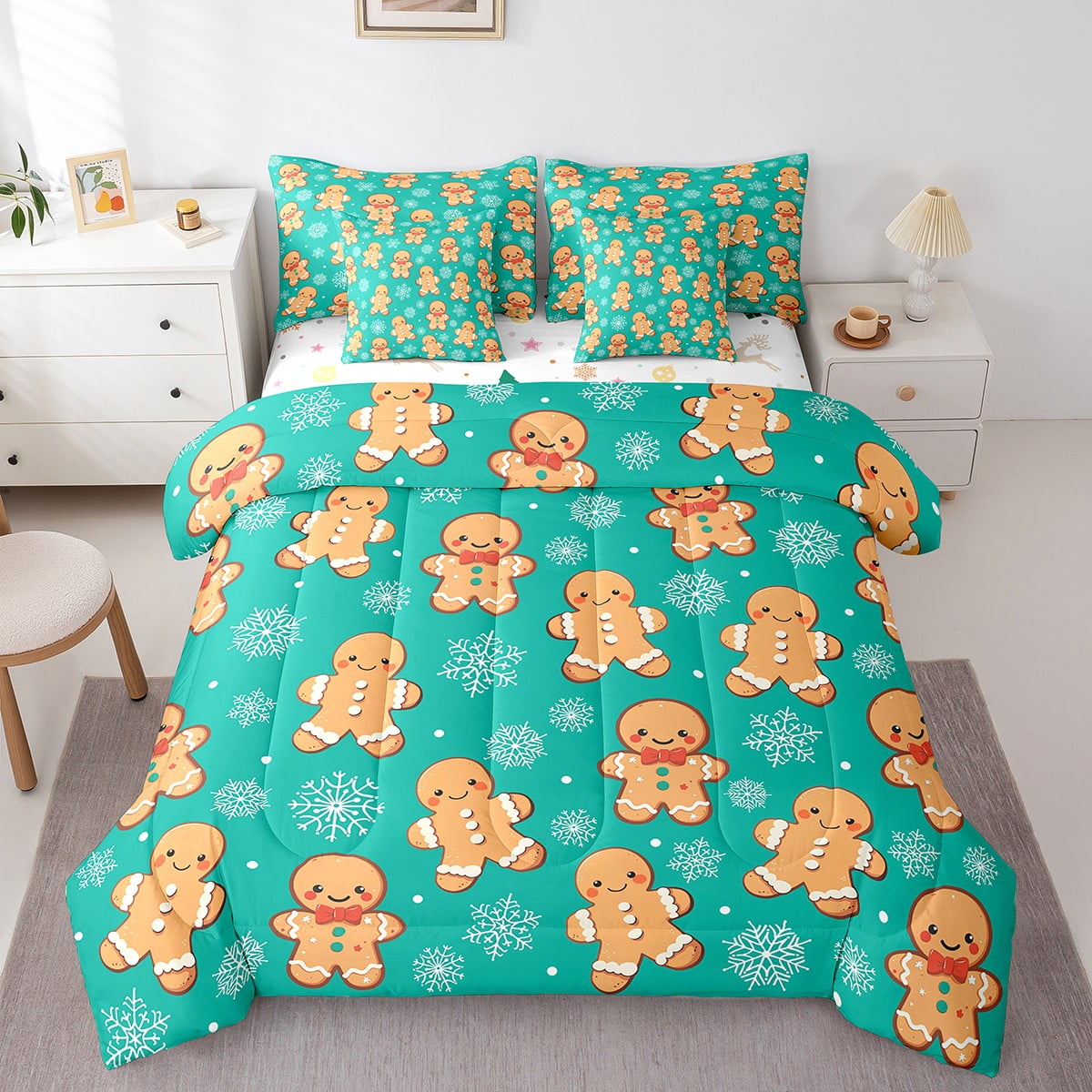 Click here for Yst Christmas Gingerbread King Bedding Set 7 Piece... prices