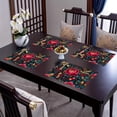 Of 4 Decorative Placemats Featuring an Intricate Floral Design ...