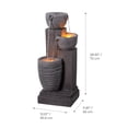 Teamson Home Horizontal Ribbed Pattern Outdoor Water Fountain–Warm Glow ...