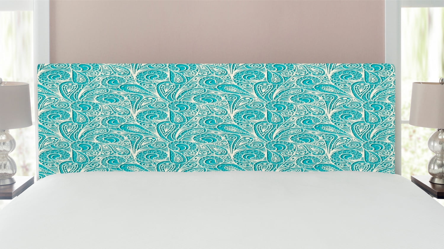 Teal Headboard, Classical Lace Style Pattern with Romantic Feminine ...