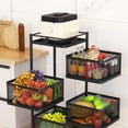 4 Layer Storage Rack Kitchen Square Rotating Storage Baskets Floor ...