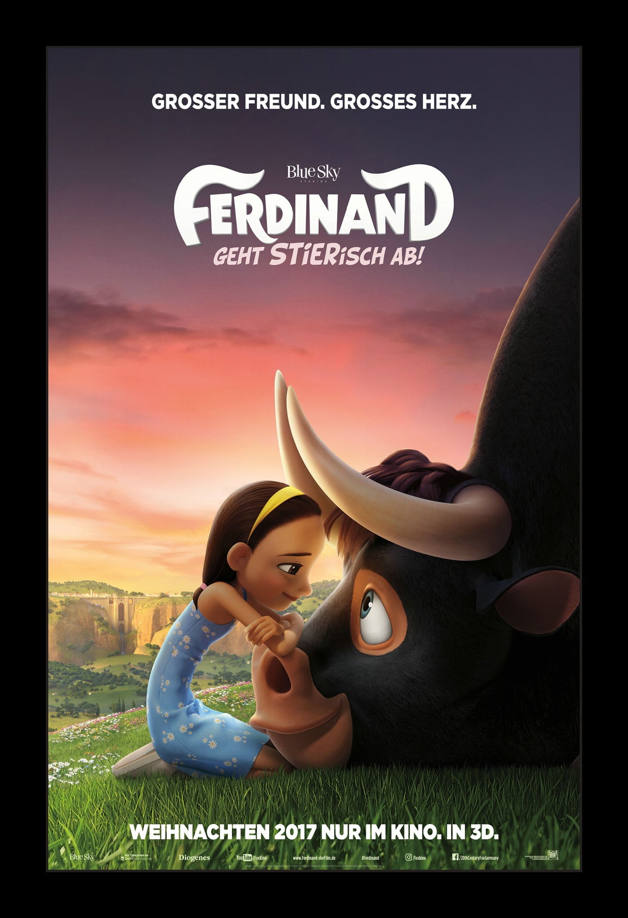 FERDINAND - 11x17 Framed Movie Poster - Walmart.com