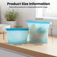 4 Pack Reusable Silicone Food Storage Bags for Meal Prep and Leftovers ...