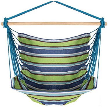 Equip Boho Avocado Macrame Hanging Swing Chair, Black Cotton Blend ...