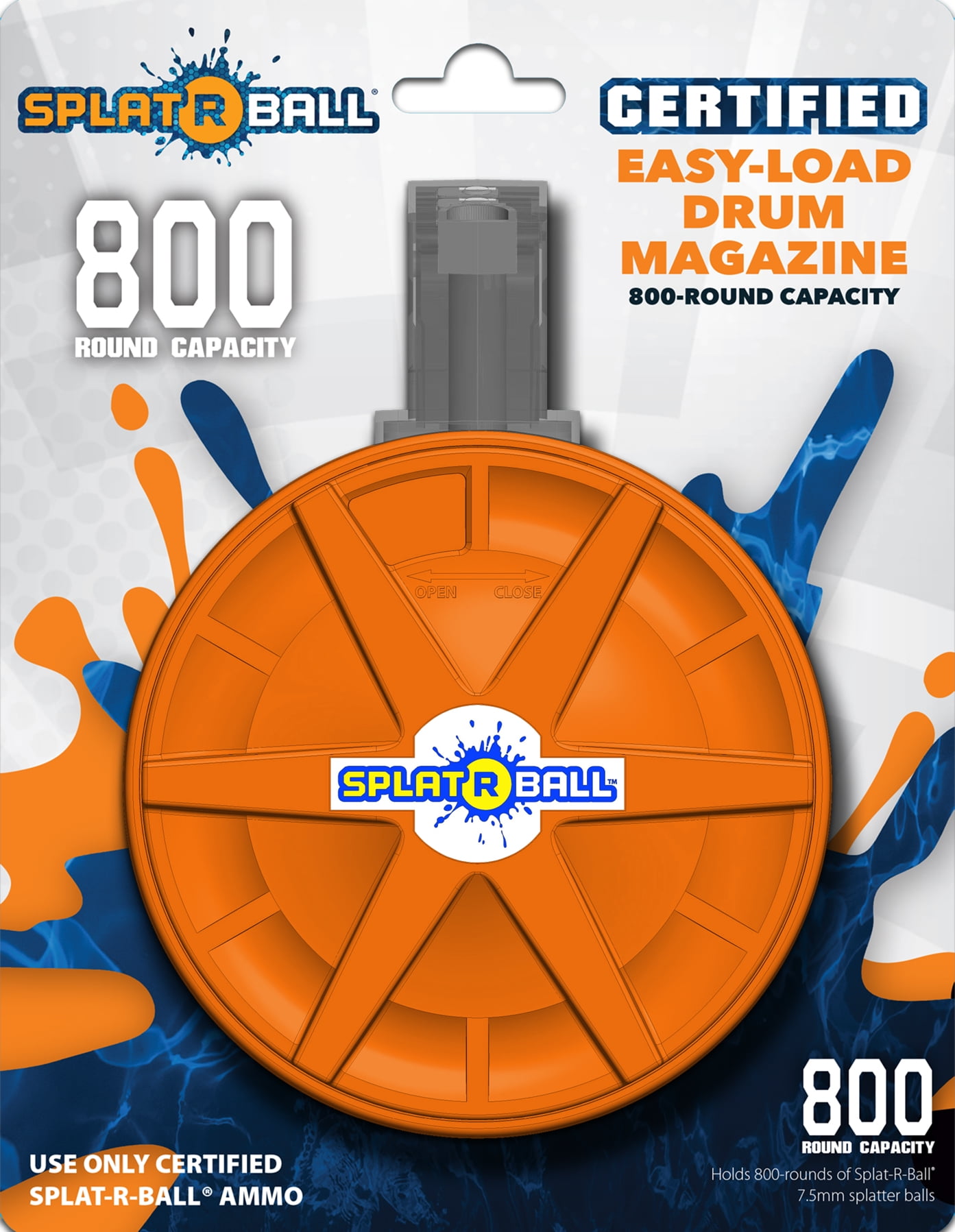 SPLATRBALL Orange 800 Round Drum Magazine - Walmart.com