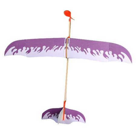 Purple Rubber Band Powered Glider Plane Aircraft Kit Flying Model Kids ...