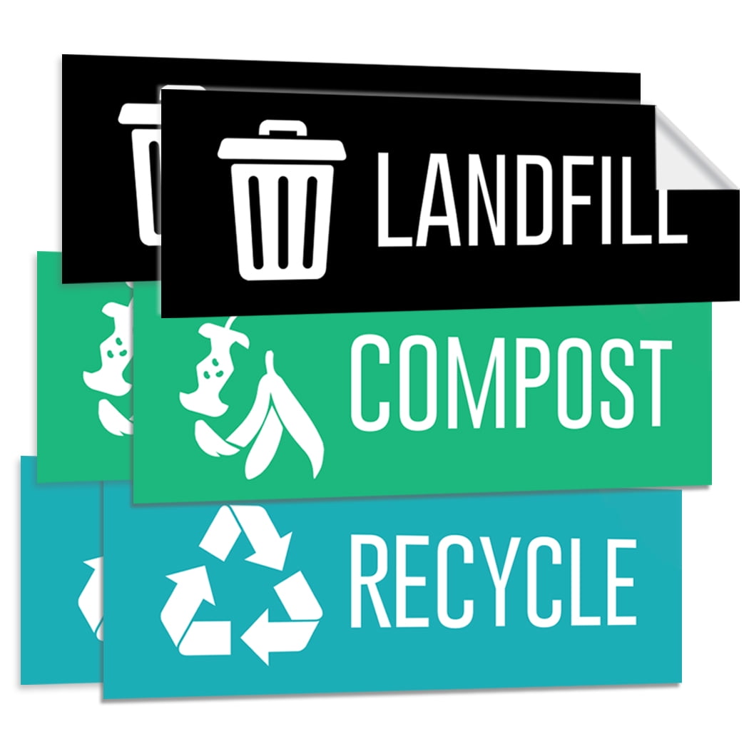 Pixelverse Design - Landfill Recycle Compost Stickers - Premium UV ...