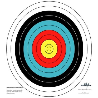 SAS High Quality 5-Ring Paper Target Face Archery Range Approx. 60 cm ...