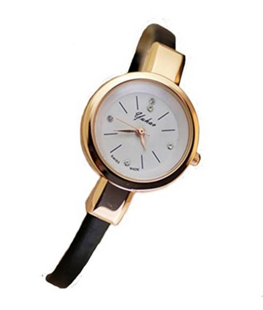 Super Thin Strap Quartz Evening Dinner Black Woman Dress Wrist Watch ...