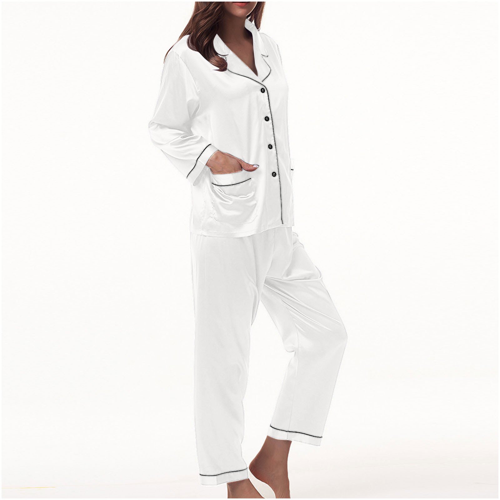Click here for Aqestyerly Women Pajama Set Long Sleeve Top With T... prices