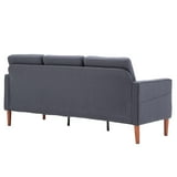 Ktaxon Modern Furniture 3 Seat Mid Century Fabric Sofa with Wood Legs for Small Apartment Living ...
