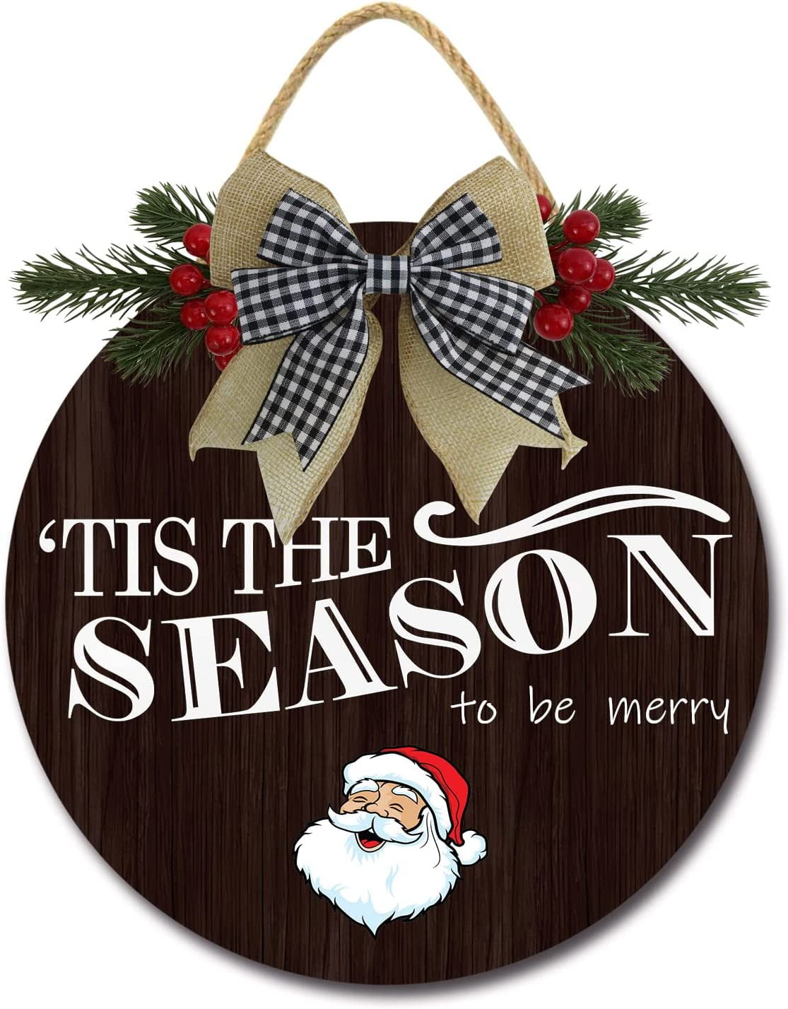 Eveokoki 11" Tis The Season to Be Merry Sign Christmas Welcome Sign for ...
