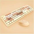 Fpwngl Wireless Keyboard And Mouse Combo 2 4g Full Size Retro