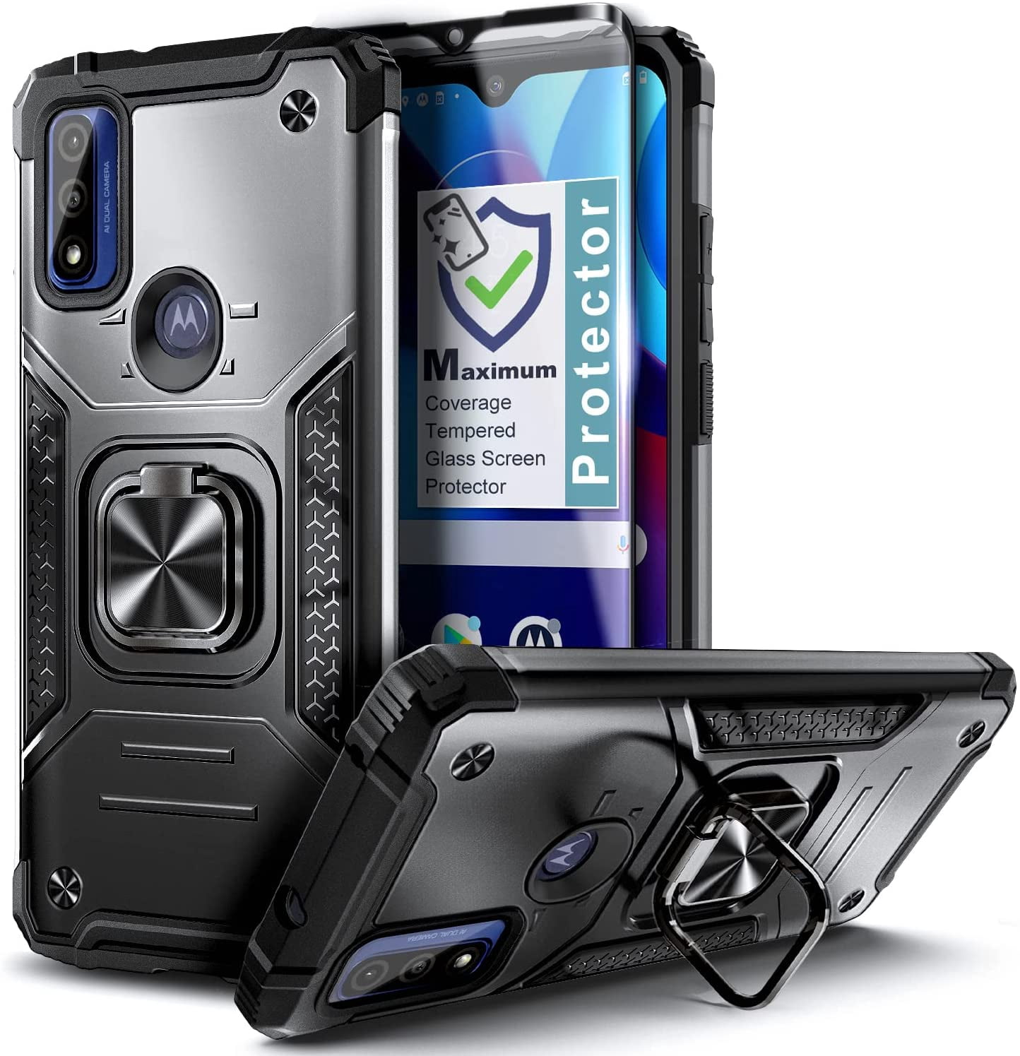 Nagebee Case for Motorola Moto G Pure (2021) with Tempered Glass Screen ...