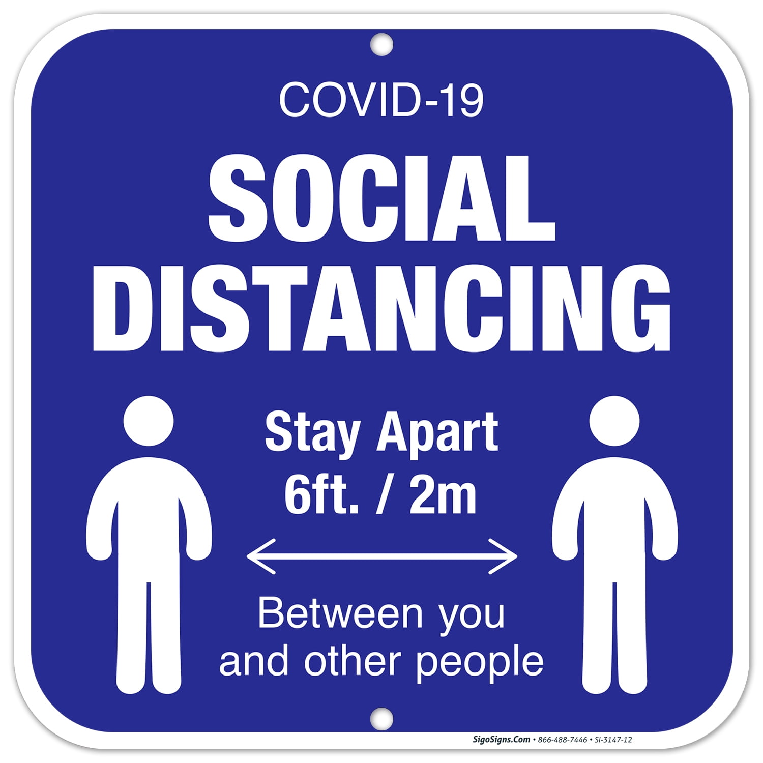 COVID-19 Social Distancing Sign, Social Distancing Keeping 6 Feet Apart ...
