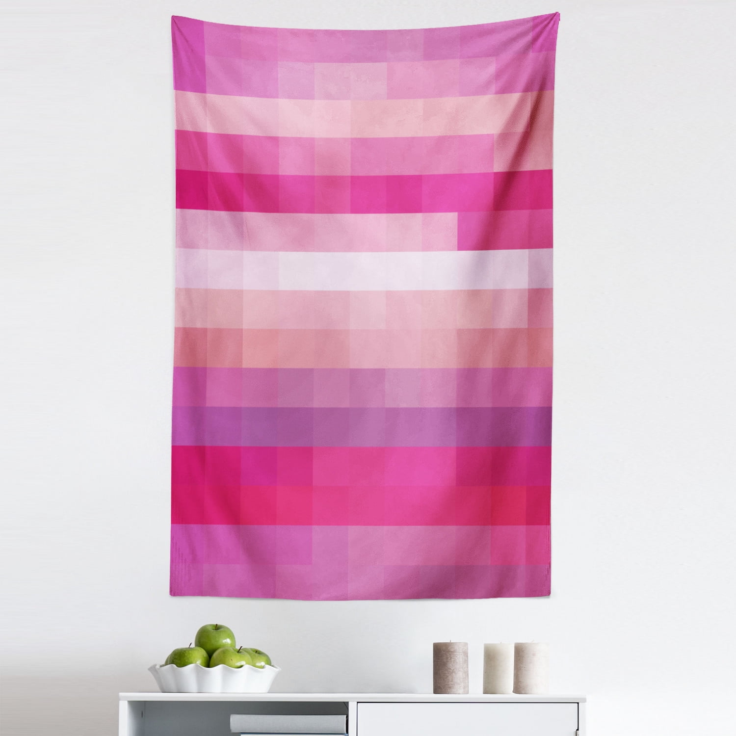 Hot Pink Tapestry, Abstract Vortex Swirls and Shapes Pattern Vibrant ...