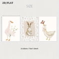2D Flat, 3pcs/set Of Rabbit And Goose Animal Wall Art Deco Paintings ...