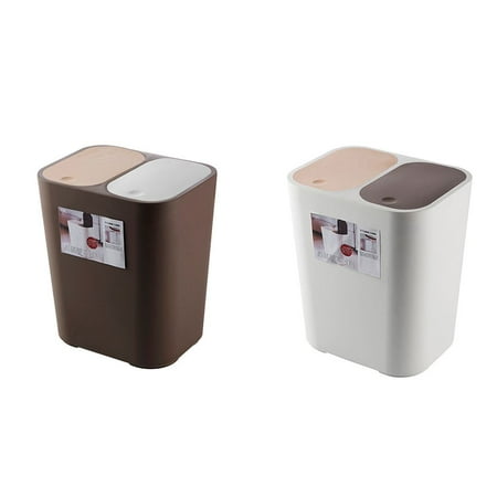 Double cover rubbish bin Plastic household trash bin Waste rubbish ...