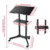 Yescom Mobile Lecterns Podiums Adjustable Height Portable Rolling Table ...