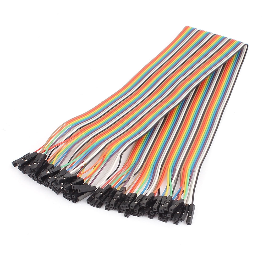 40cm 40 Pin 40 Way F/F Connector IDC Flat Rainbow Ribbon Jumper Cable ...