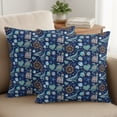 Blue Coastal Throw Pillow Covers 18 x 18 Inch Pillow Covers Set of 2 ...