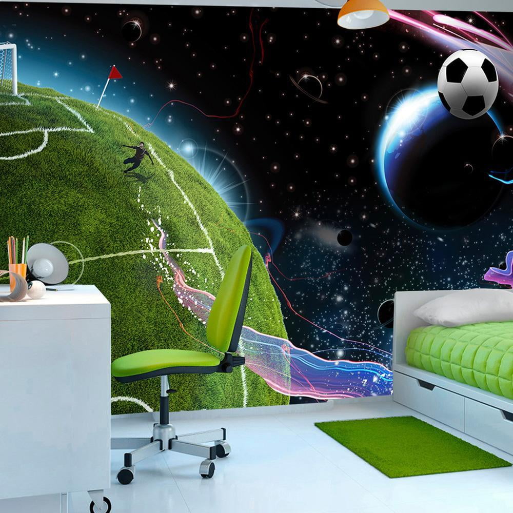 Tiptophomedecor Football Wallpaper Wall Mural - Playing Soccer In Space ...