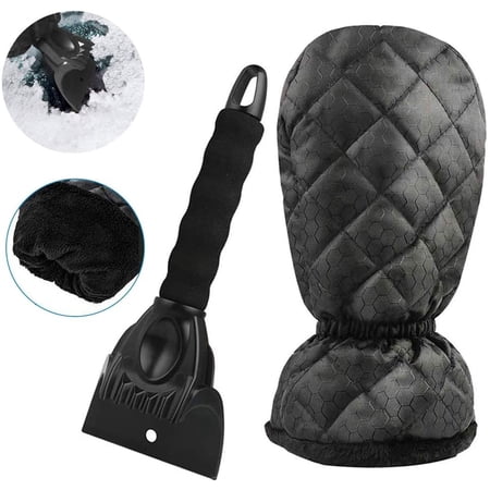 Ice Scraper with Glove, Snow Squeegee with Warm Fleece Liner, Snow ...