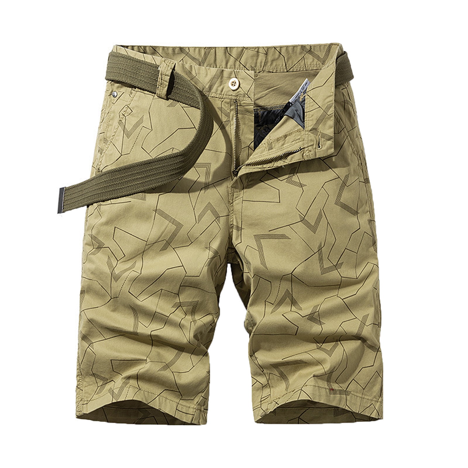 Work Shorts Men Elasticated Waist Stretch Fit Striped Combat Shorts ...