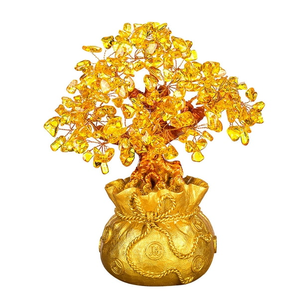 Crystal Money Tree Wealth Good Luck Feng Shui Lucky Tree Artificial ...