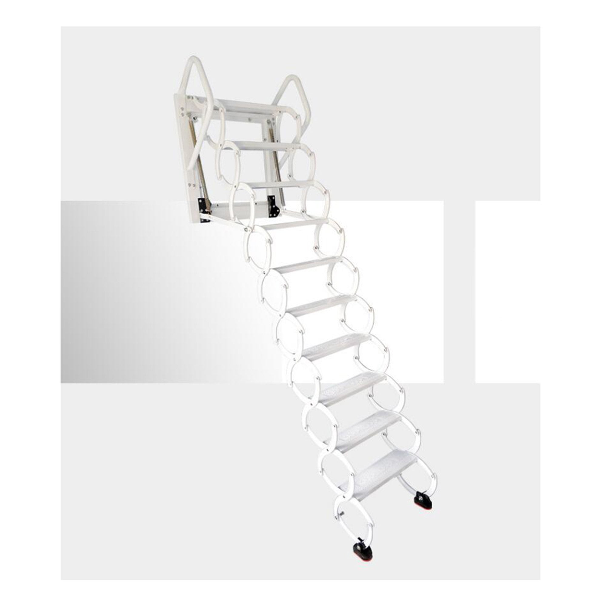 EQCOTWEA Wall Mounted Loft Wall Ladder Stairs 9.84ft Portable Extension ...