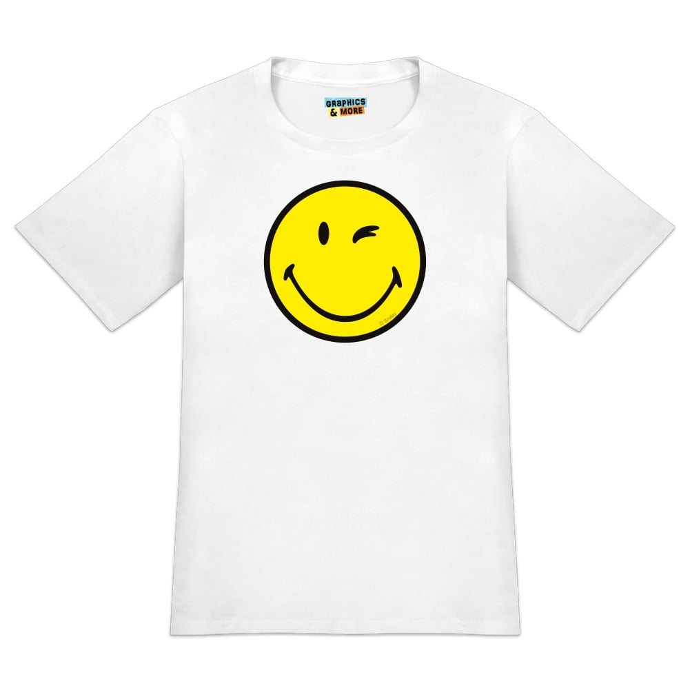 Smiley Smile Happy Wink Yellow Face Men's Novelty T-Shirt - Walmart.com
