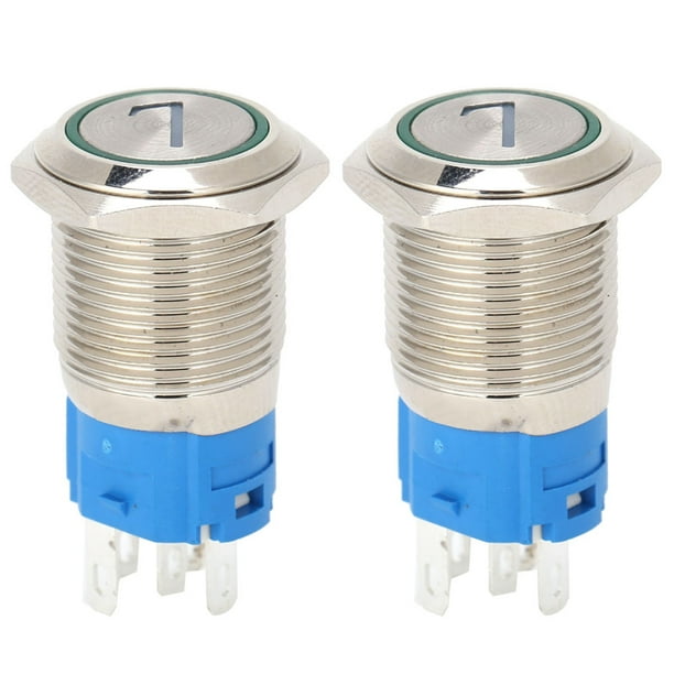 Pin Push Button Switch,2PCS 5-Pin Stainless Steel Stainless Steel ...