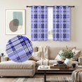 Blue Checkered Pattern Blackout Curtains,Triple Weaved Fabric,Thermal ...