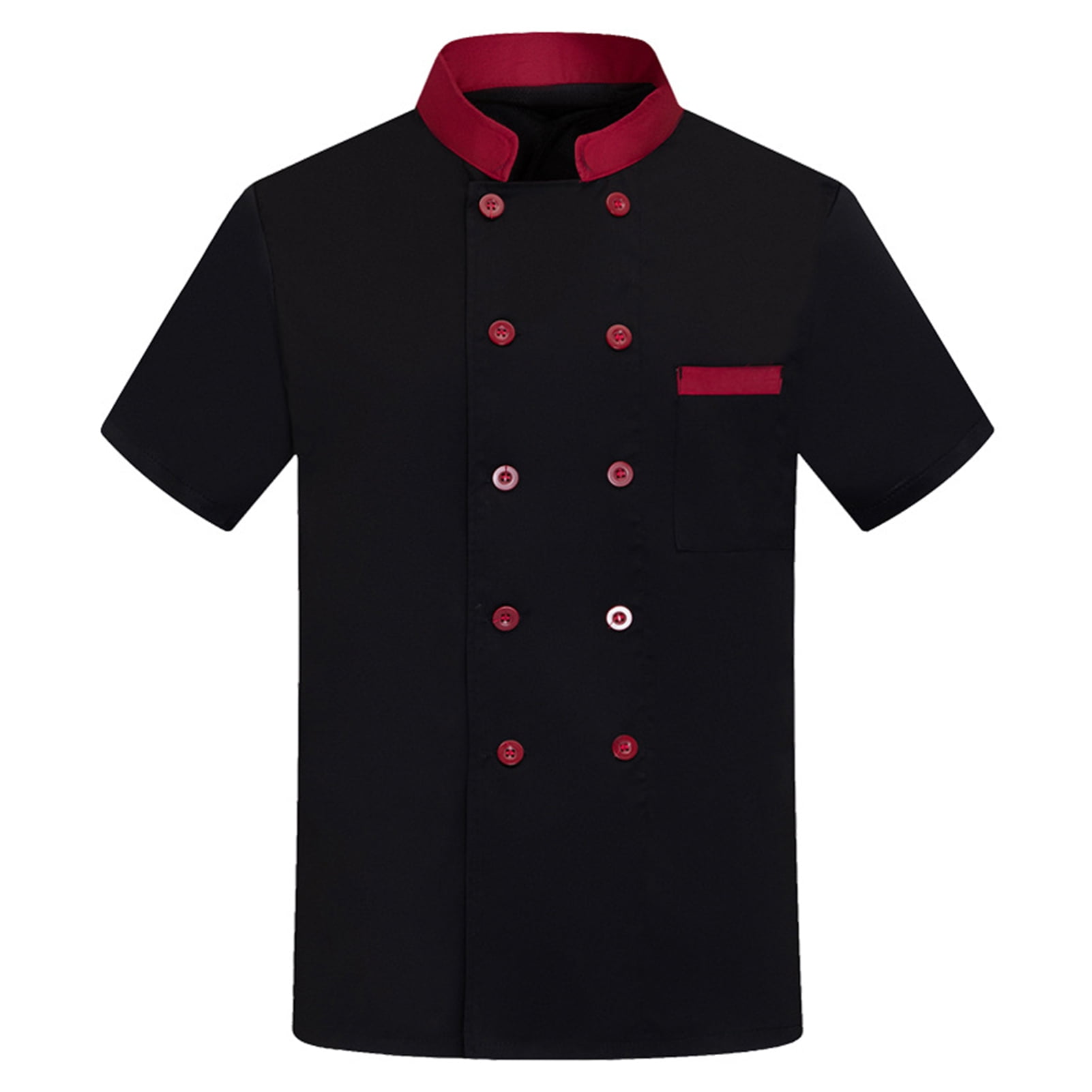 Litie Unisex Breathable Stand Collar Short Sleeve Double Breasted ...