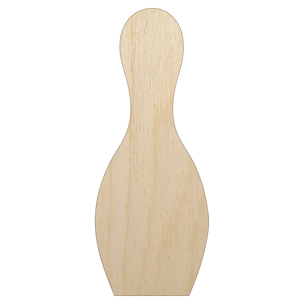 Bowling Pin Solid Wood Shape Unfinished Piece Cutout Craft DIY Projects ...