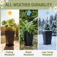 Large Tall Planters Set of 2, Black Outdoor Indoor Planters with ...