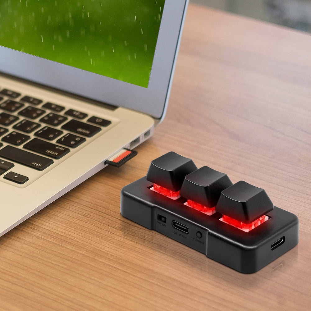 Teclado mecánico para juegos de 3 teclas, práctico modo USB+2.4G ...