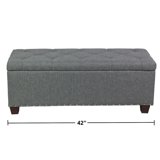 Magshion Grey Storage Ottoman Bench Linen-look, Tufted Stylish ...