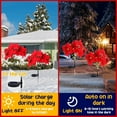 Colorful LED solar flower lamp, red safflower garden light, waterproof ...