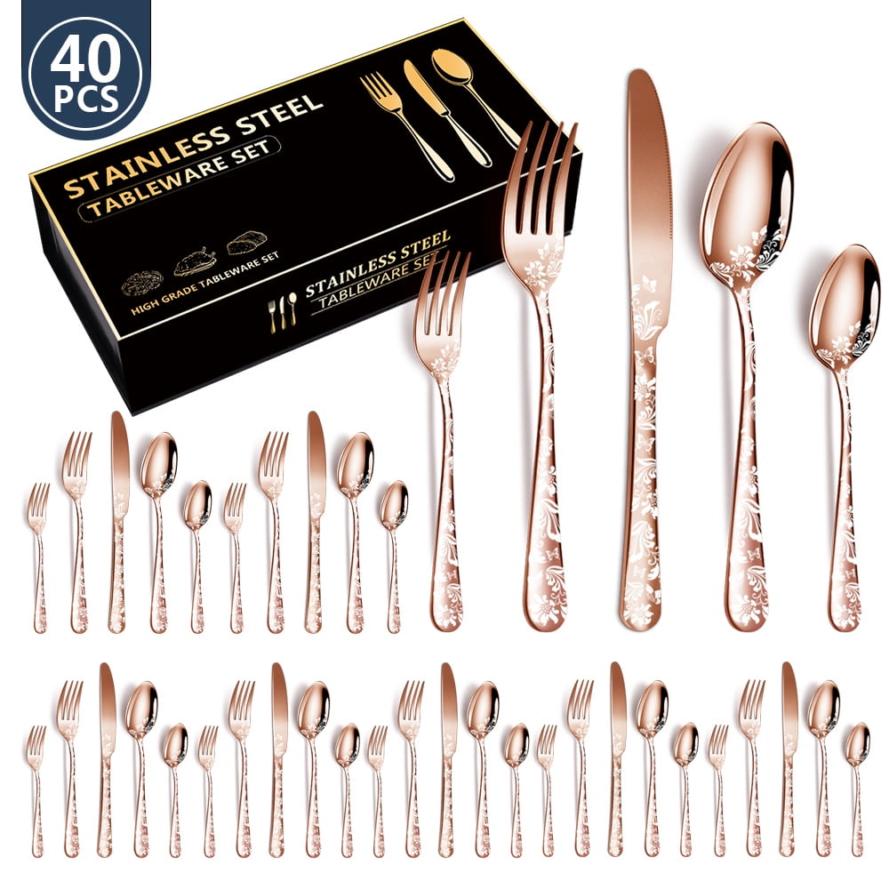 Click here for Zootealy Elegant Rose Gold Stainless Steel Cutlery... prices