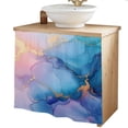 Blue Purple Pink Marble Cabinet Curtains 35"W x 35"L, Modern Abstract ...