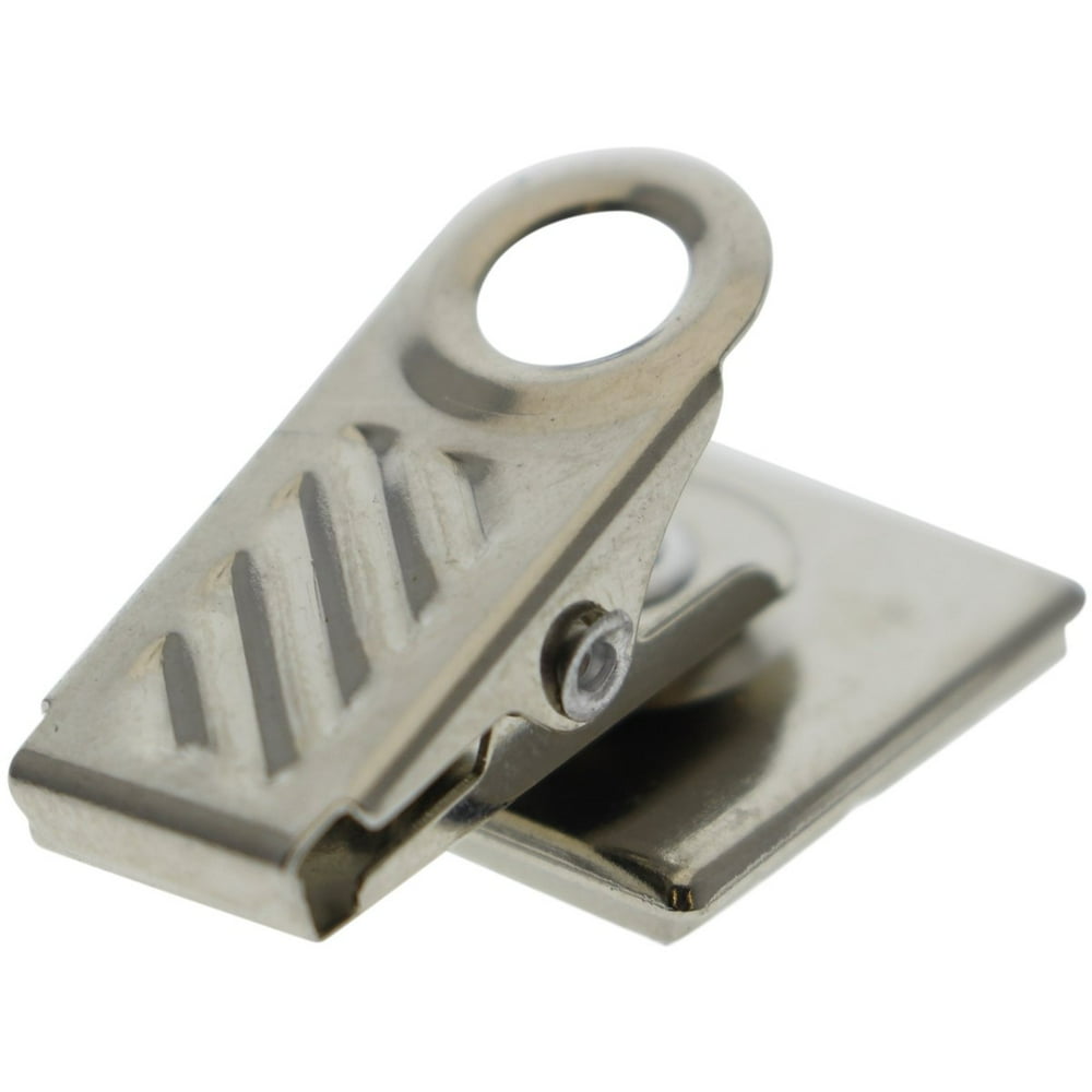 10 Pack - Name Tag/ID Badge Holder Spring Clips with Metal Bulldog ...