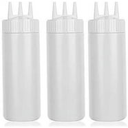 SDJMa 12oz Condiment Squeeze Bottle Refillable Condiment Container with ...