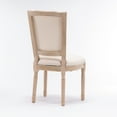 Cream Square Back Dining Chairs with Linen Fabric | Durable Materials ...