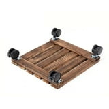 Leyeet Wood Planter Caddy, 12 Inch Stand with Lockable Wheels, Heavy ...