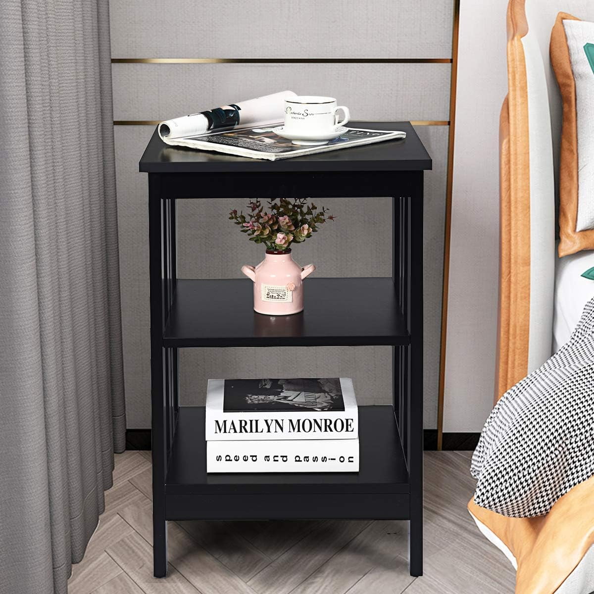 Click here for Nobrand 3-Tier Bedside Table  Wooden Sofa Side Tab... prices